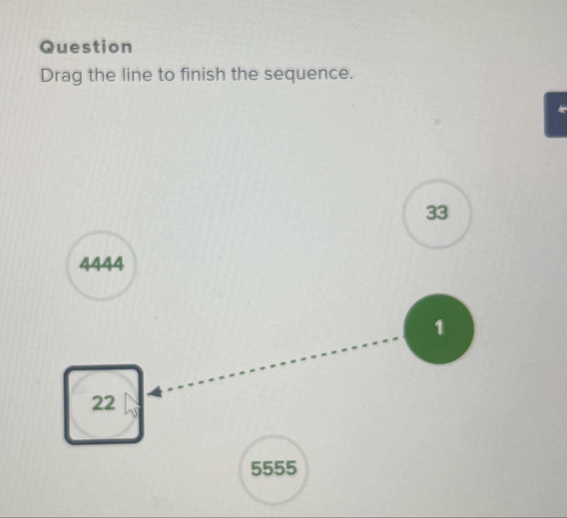 Solved QuestionDrag the line to finish the sequence. | Chegg.com
