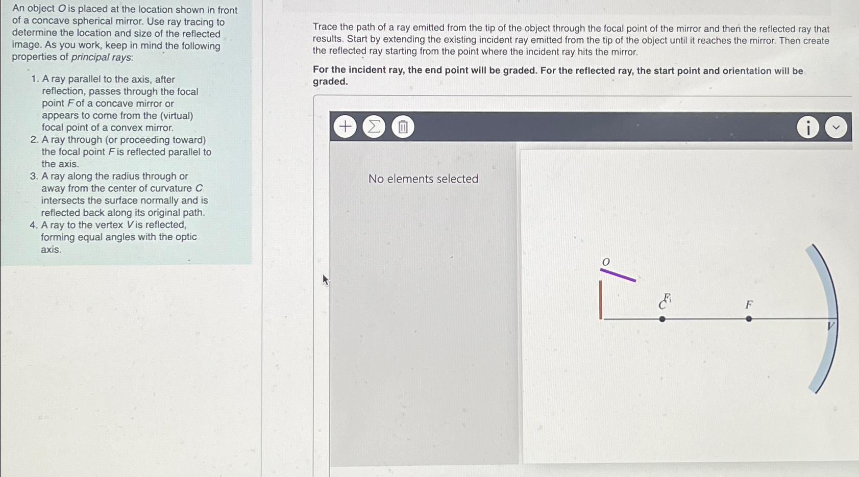 Solved An object O ﻿is placed at the location shown in front | Chegg.com