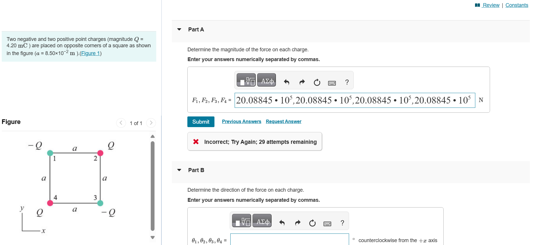 Solved please do both parts Q=4.20 ﻿mC (a=8.50\times | Chegg.com