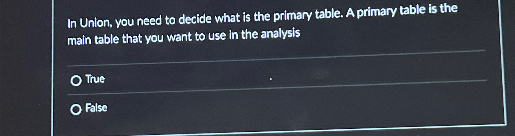 Solved In Union, you need to decide what is the primary | Chegg.com