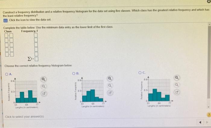 Solved Construct a frequency distribution and a relative | Chegg.com
