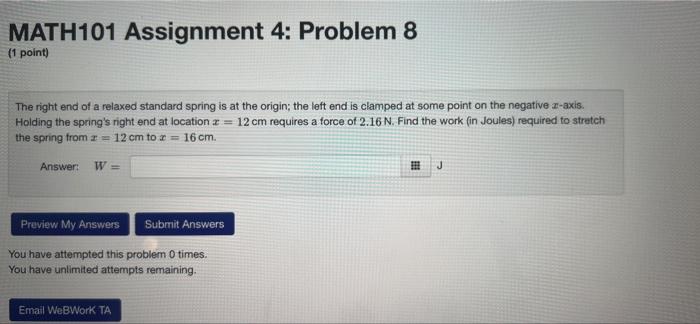 Solved MATH101 Assignment 4: Problem 8 (1 point) The right | Chegg.com