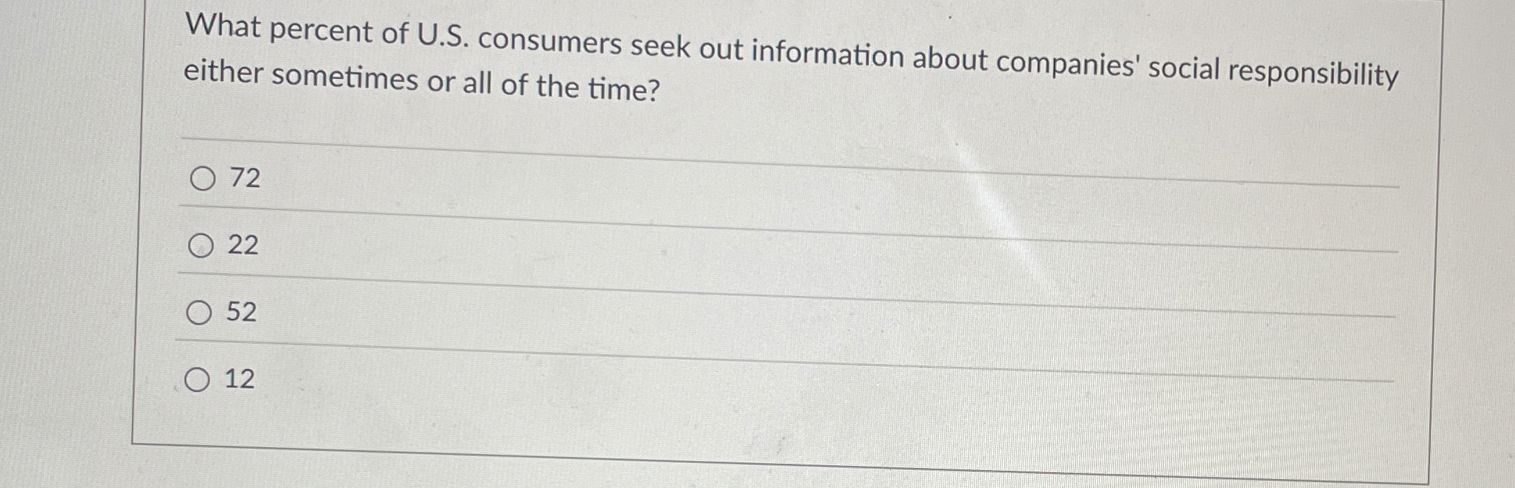 Solved What percent of U.S. ﻿consumers seek out information | Chegg.com