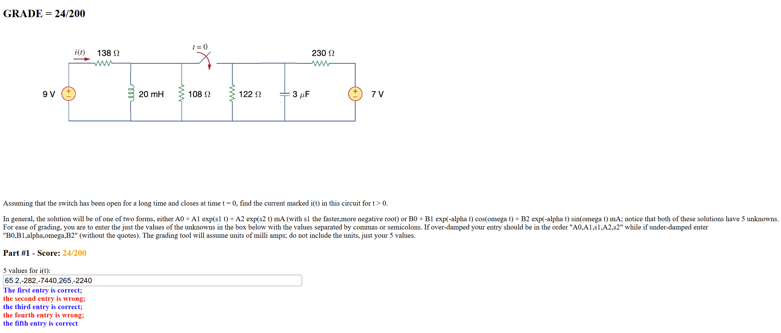Solved Assuming that the switch has been open for a long | Chegg.com