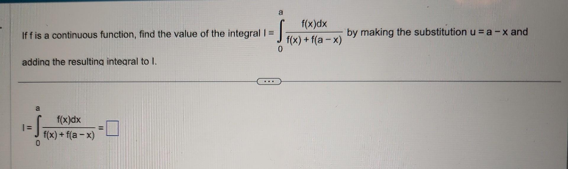 Solved If f is a continuous function, find the value of the | Chegg.com