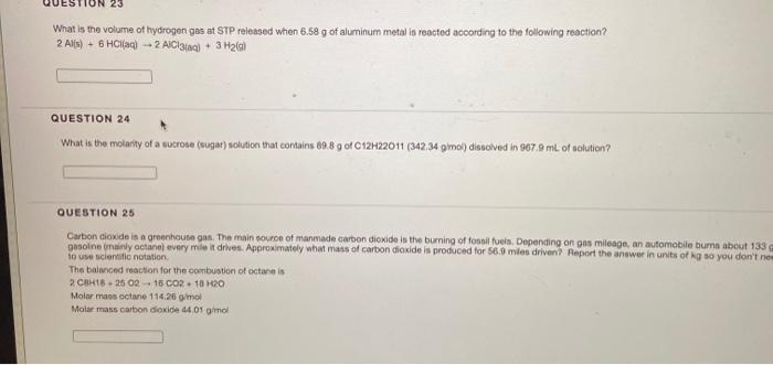 Solved What is the volume of hydrogen gas at STP released | Chegg.com
