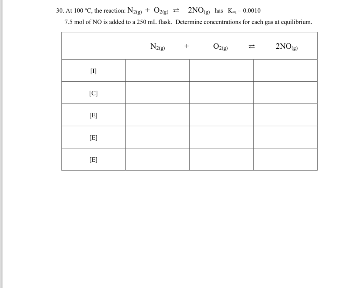 Solved At 100°C, ﻿the reaction: N2(g)+O2(g)⇄2NO(g) ﻿has | Chegg.com