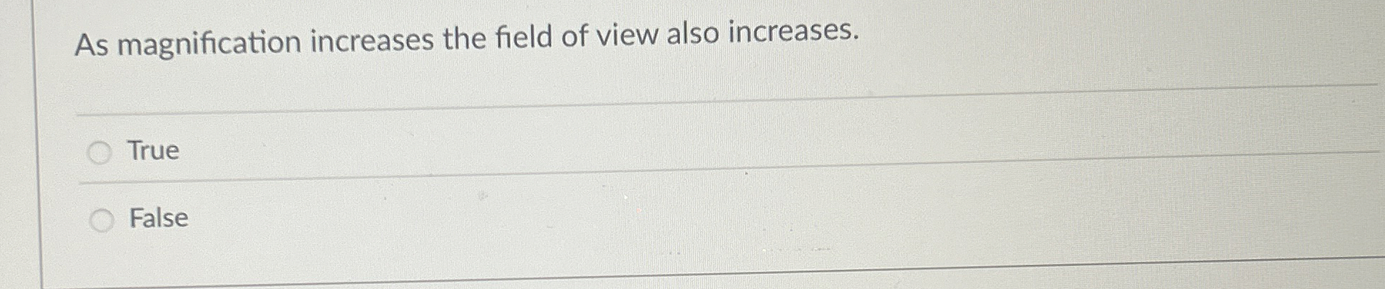 Solved As magnification increases the field of view also | Chegg.com