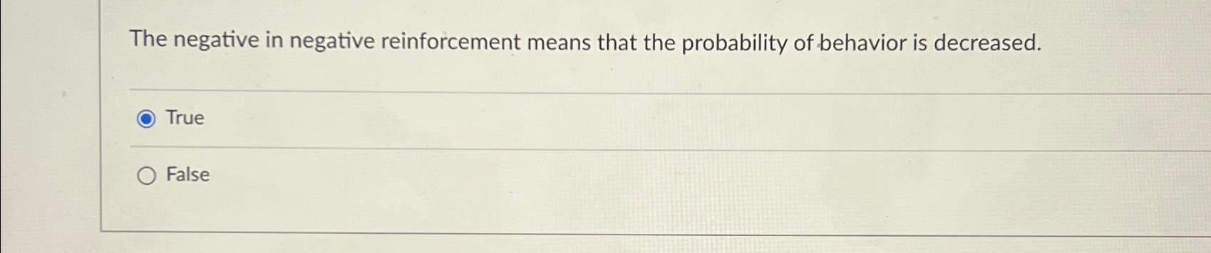 Solved The negative in negative reinforcement means that the | Chegg.com