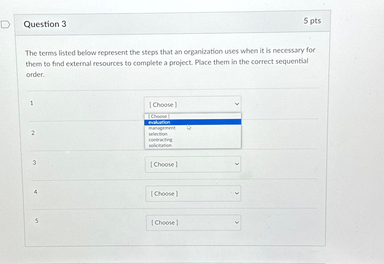 Solved Question 35 ﻿ptsThe terms listed below represent the | Chegg.com