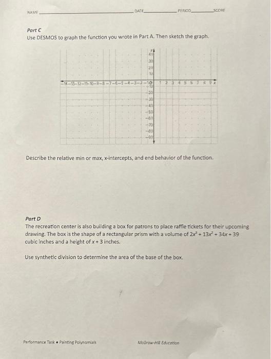 Solved Performance Task Painting Polynomials The local | Chegg.com