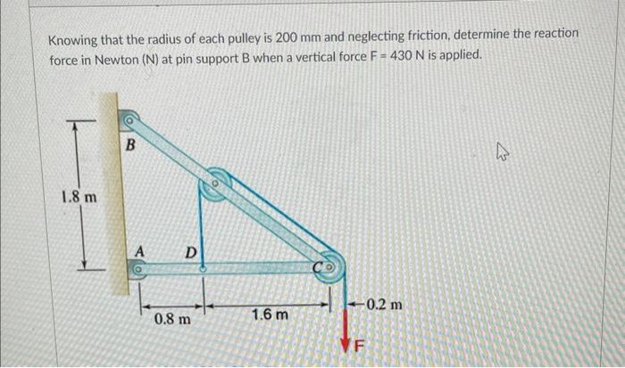 Solved knowing that the radius of each pulley is 200mm and | Chegg.com