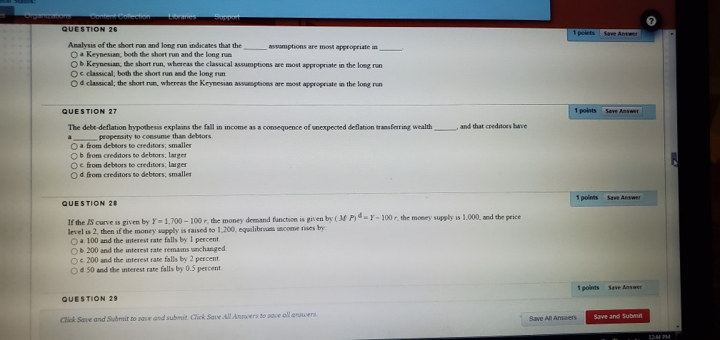 Solved Content Collection Librerie Support 1 points Save | Chegg.com