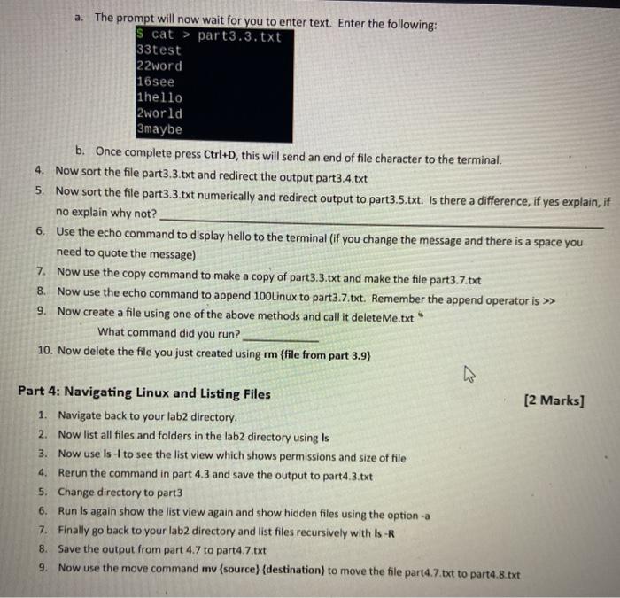 Solved 1 Marks Part 1 Create A Lab2 Folder 1 Create A Chegg