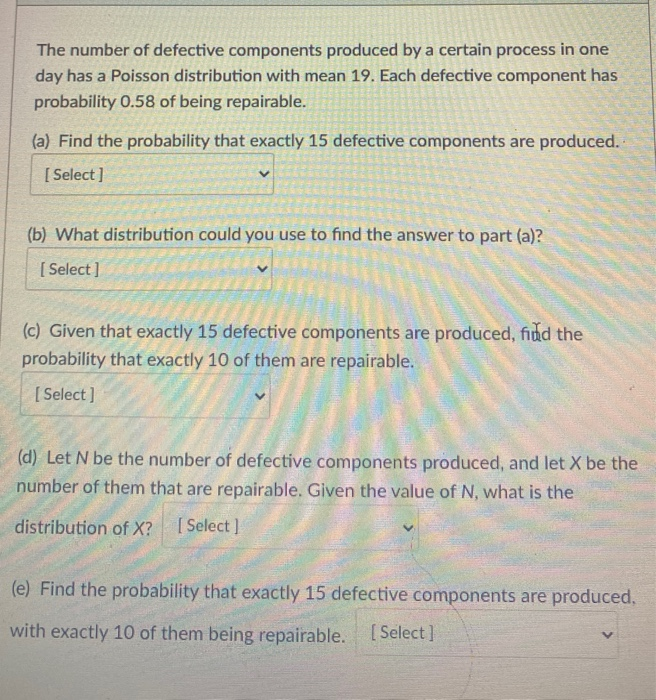 Solved The Number Of Defective Components Produced By A Chegg