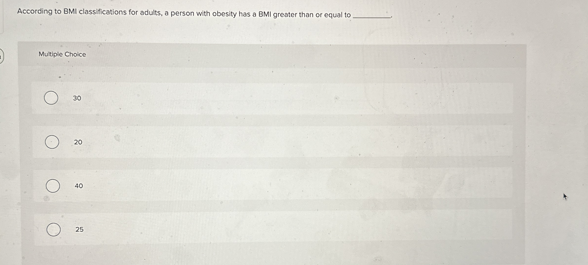 Solved According to BMI classifications for adults, a person | Chegg.com