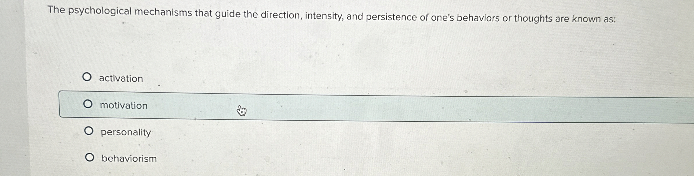 Solved The psychological mechanisms that guide the | Chegg.com