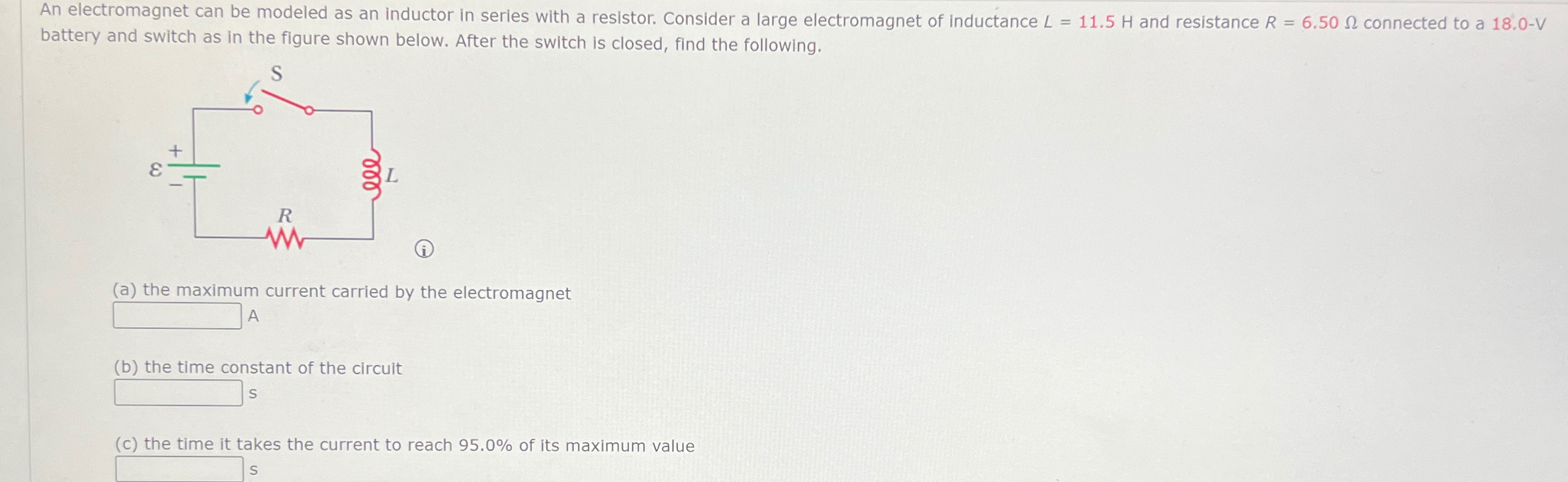 Solved An electromagnet can be modeled as an inductor in | Chegg.com