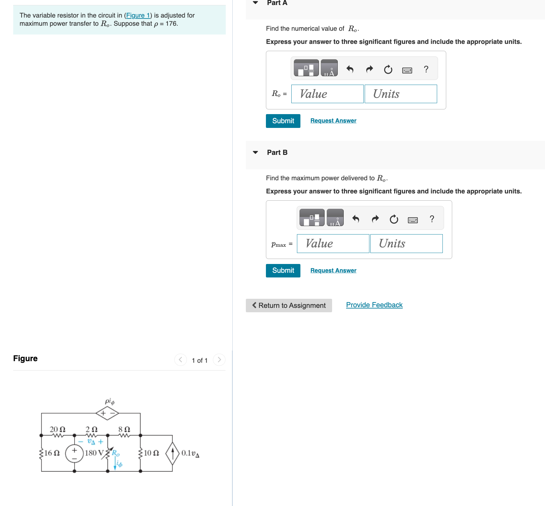 Solved The variable resistor in the circuit in (Figure 1) | Chegg.com