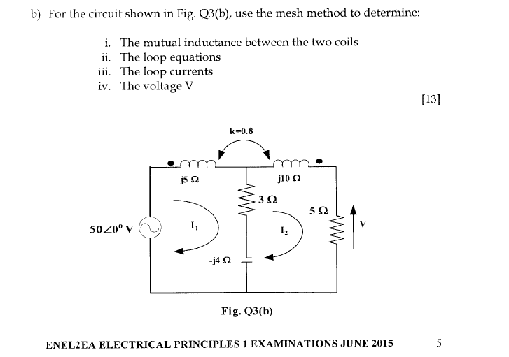 b) ﻿For the circuit shown in Fig. Q3(b), ﻿use the | Chegg.com