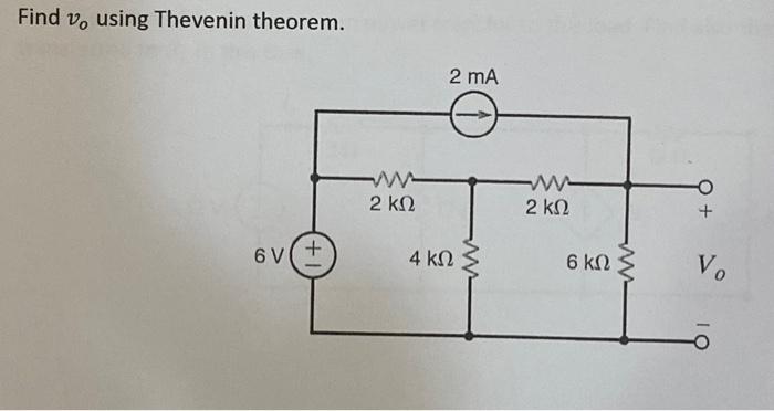 Solved Find v0 using Thevenin theorem. | Chegg.com