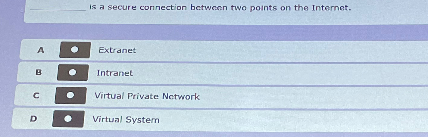 Solved is a secure connection between two points on the | Chegg.com