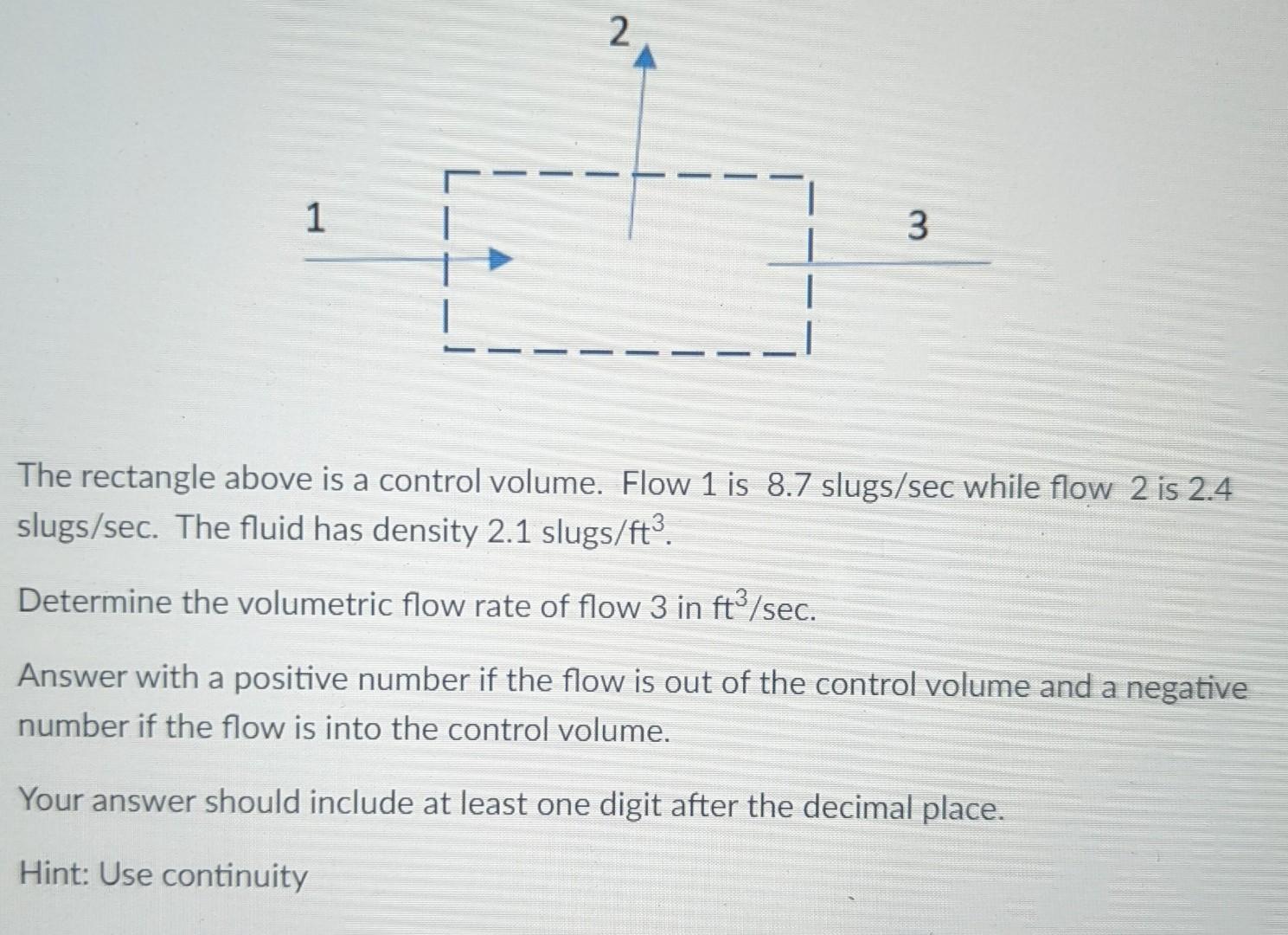 Solved The rectangle above is a control volume. Flow 1 is | Chegg.com