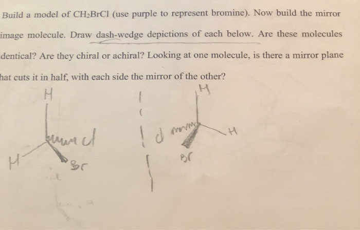 Solved Build a model of CH BrCl (use purple to represent | Chegg.com