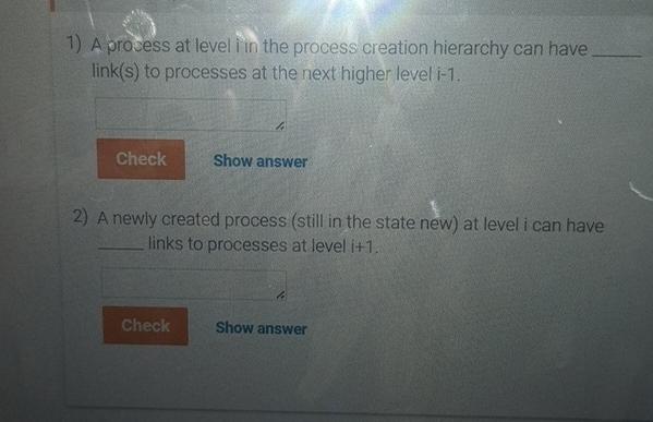 Solved A prosess at level in the process creation hierarchy | Chegg.com
