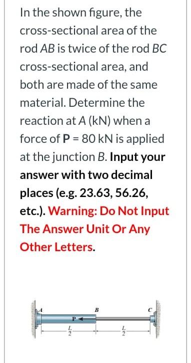 Solved In the shown figure, the cross-sectional area of the | Chegg.com