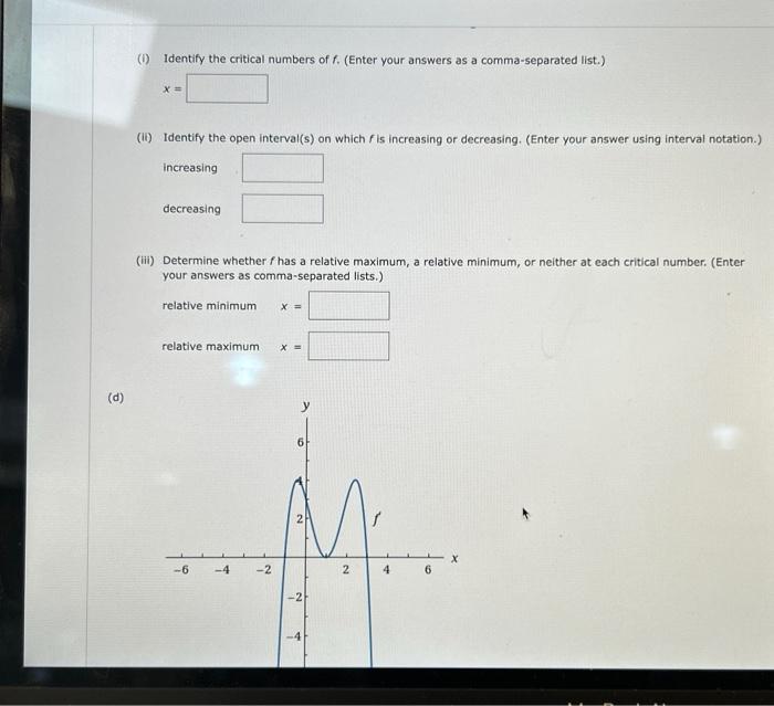 Solved Use the graph of f′ to identify the critical numbers | Chegg.com