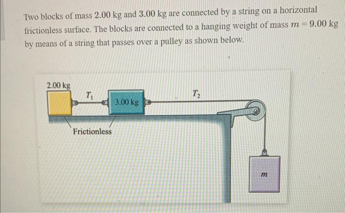 Solved Two blocks of mass 2.00 kg and 3.00 kg are connected | Chegg.com