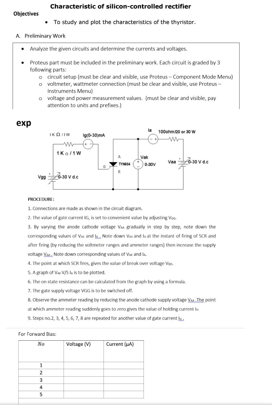 Solved Characteristic of silicon-controlled rectifier | Chegg.com