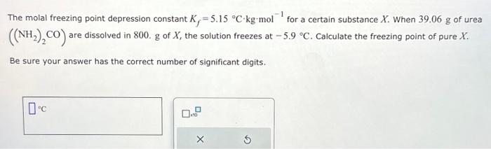 Solved The molal freezing point depression constant | Chegg.com