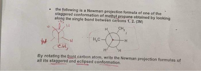 Solved the following is a Newman projection formula of one | Chegg.com