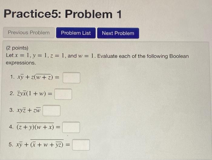 Solved Practice5: Problem 1 Previous Problem Problem List | Chegg.com