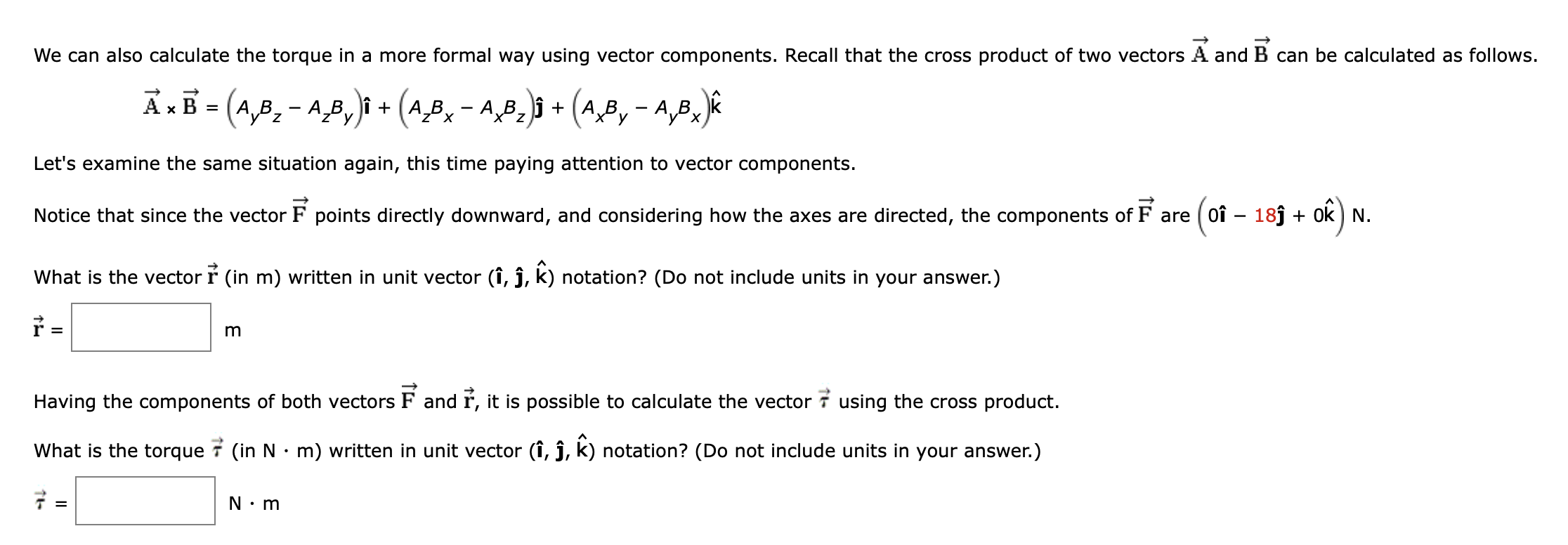 Solved We ﻿can also calculate the torque in ﻿a more formal | Chegg.com