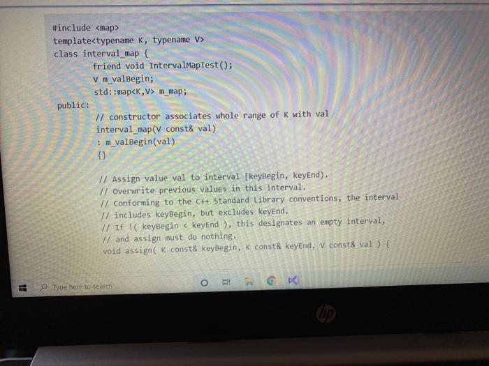 Solved Task Description interval_map is a data structure | Chegg.com