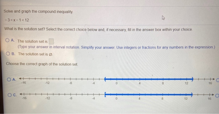 Solved Solve and graph the compound inequality -3 | Chegg.com