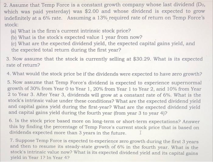 Solved Stock Valuation Sam Strother and Shawna Tibbs are | Chegg.com