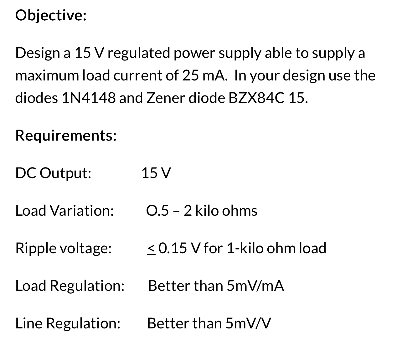 Solved Draw or give me the PSPICE circuit Objective: Design | Chegg.com