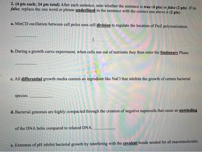 Solved 2. (4 pts each; 24pts total) After each sentence, | Chegg.com