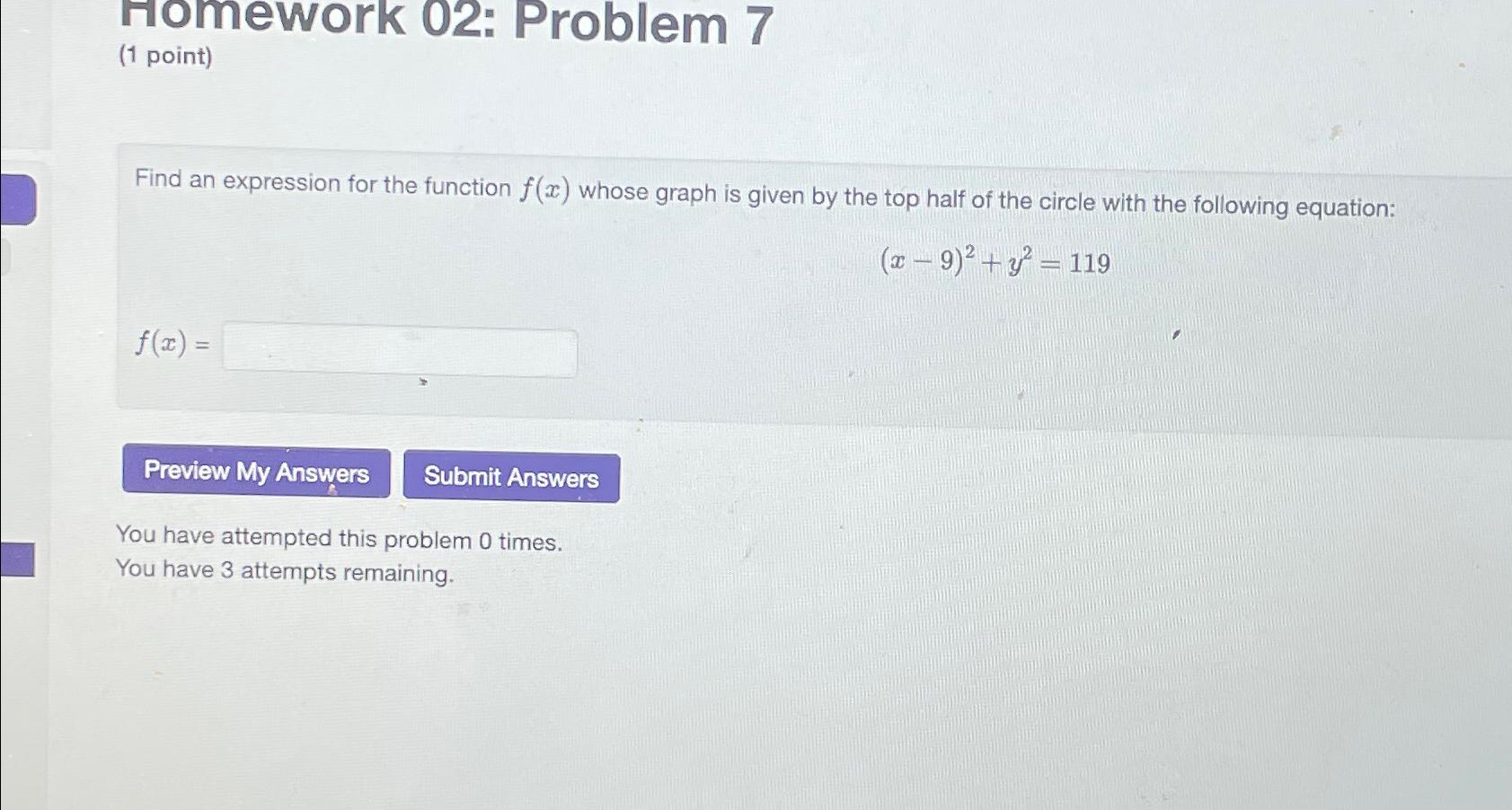 Solved Romework 02: Problem 7(1 ﻿point)Find an expression | Chegg.com