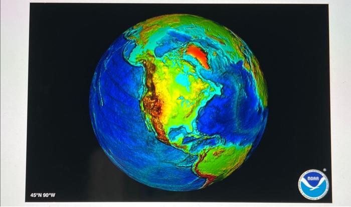 Solved Figure showing a topographic map of the Earth | Chegg.com