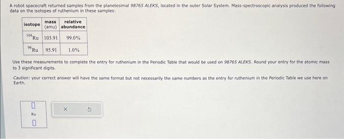 Solved A robot spacecraft returned samples from the | Chegg.com