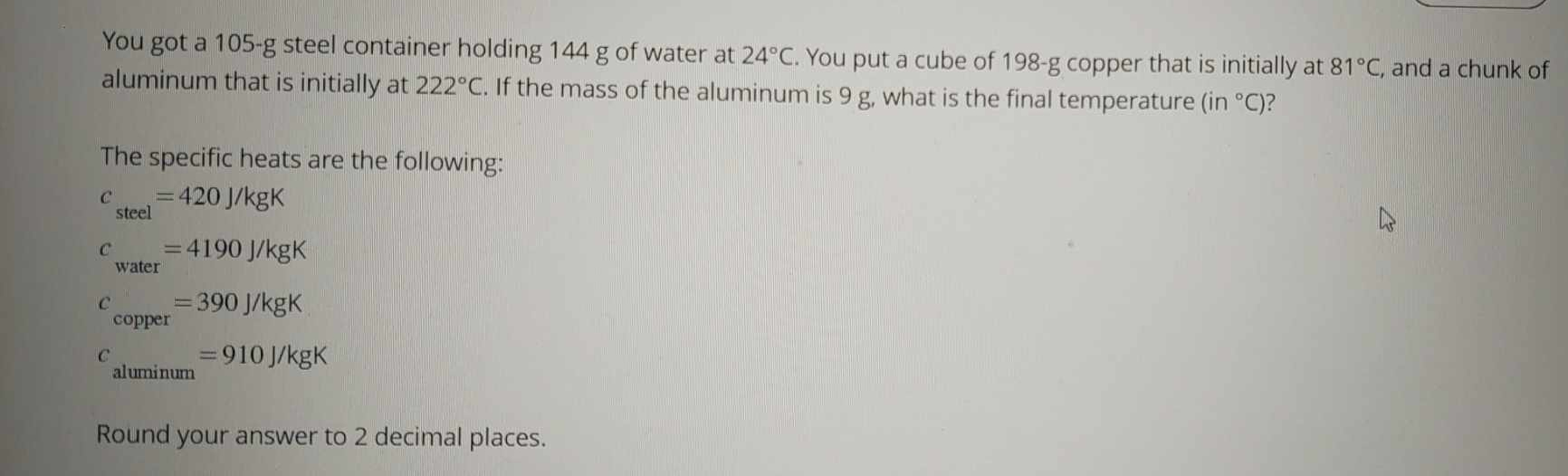 You Got A 105 G Steel Container Holding 144g ﻿of