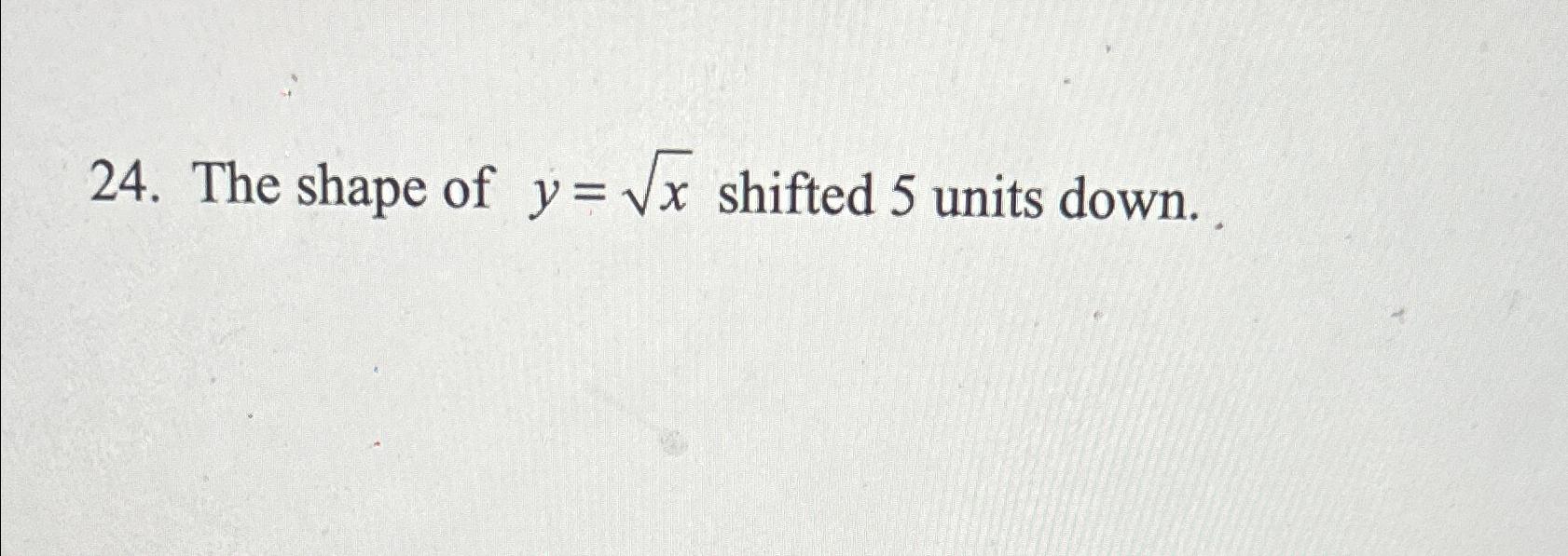Solved The shape of y=x2 ﻿shifted 5 ﻿units down. | Chegg.com