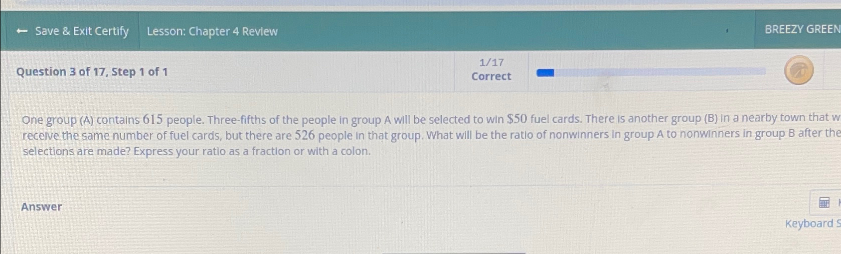Solved larr Save & Exit CertifyLesson: Chapter 4 | Chegg.com
