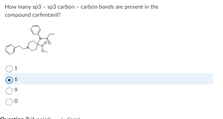 Solved How many sp3 - ﻿sp3 ﻿carbon - ﻿carbon bonds are | Chegg.com