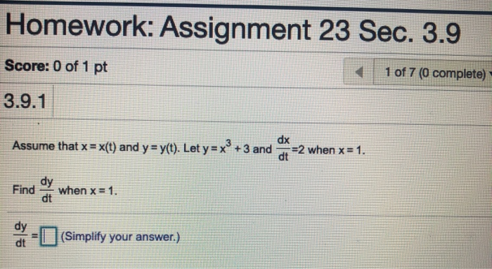 Solved Homework Assignment 23 Sec 3 9 Score 0 Of 1 Pt 1